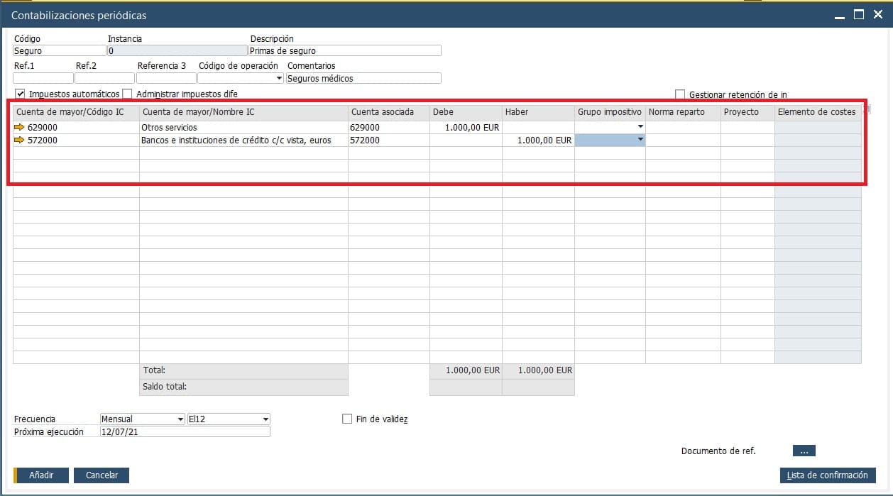 ¿Cómo realizar contabilizaciones periódicas en SAP Business One?